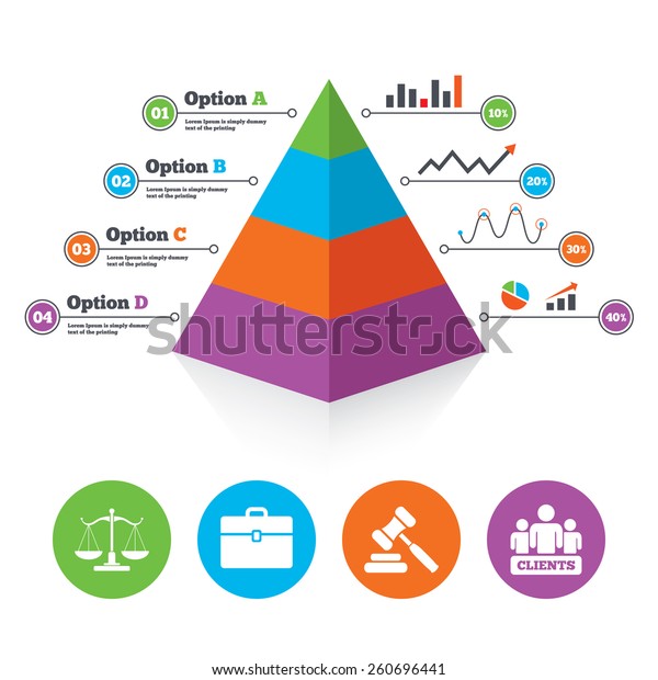 Pyramid Chart Template Scales Justice Icon Stock Vector (Royalty Free ...