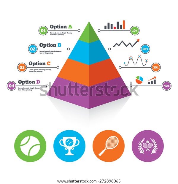 Pyramid Chart Template Tennis Ball Rackets Stock Vector (Royalty Free ...