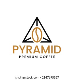 Pyramid Coffee Logo Triangle Coffee Bean Stock Vector (Royalty Free ...
