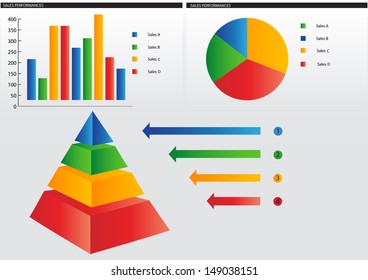 Pyramid Graph Paper Statistic Charts Stock Vector (Royalty Free ...