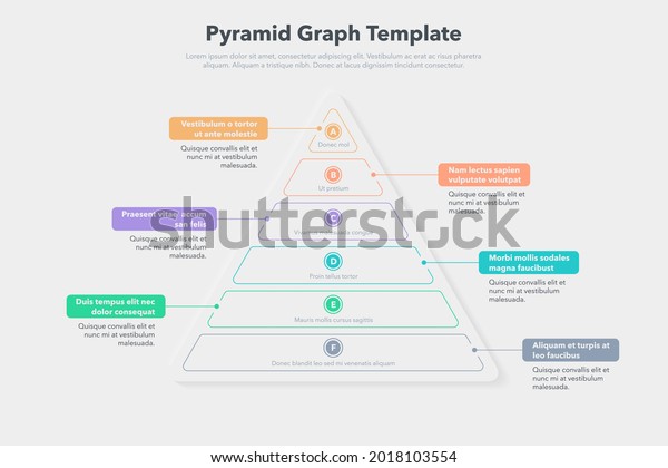 Pyramid Graph Template Six Colorful Steps Stock Vector (Royalty Free ...
