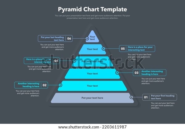 Pyramid Graph Template Six Colorful Steps Stock Vector (Royalty Free ...