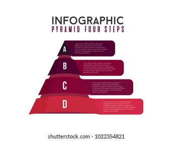 Pyramid Hierarchy 4 Steps Modern Infographic Stock Vector (Royalty Free ...