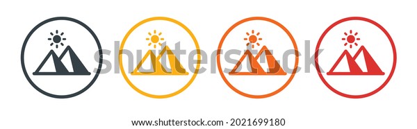 Pyramid Icon Sun Egypt Historical Symbol Stock Vector (Royalty Free ...