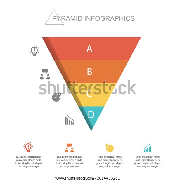 Pyramid Infographics Funnel Pyramid 5 Charts Stock Vector (Royalty Free ...