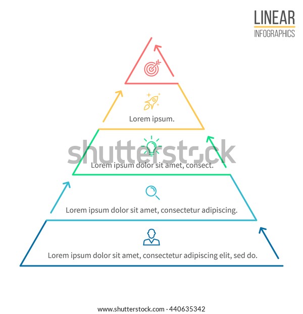 Pyramide pour infographies. Diagramme linéaire, graphique : image ...