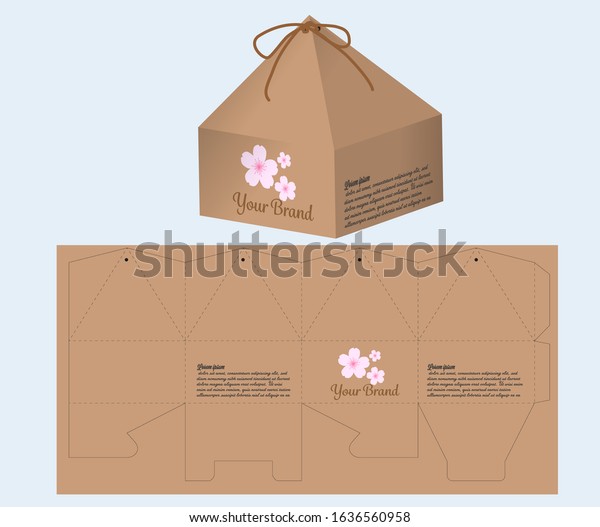 Pyramid Shape Box Die Cut Organic Stock Vector (Royalty Free) 1636560958