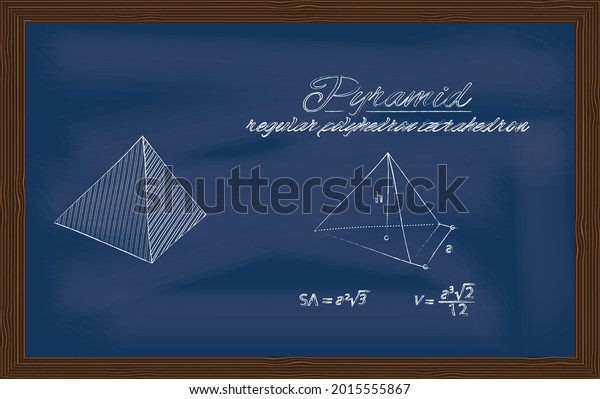 Pyramid Sketch Geometric Figure Formulas Calculating Stock Vector ...