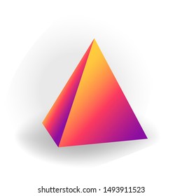 Pyramid Tetrahedron 3d Geometric Shape Holographic Stock Vector ...