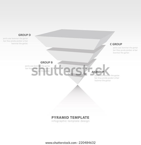 Pyramid Upside Down Infographic Template White 스톡 벡터(로열티 프리) 220484632 ...