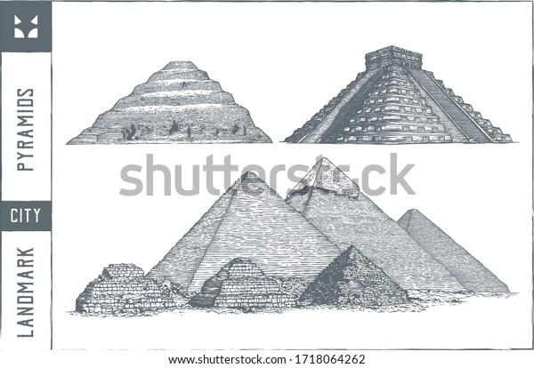 Collection de pyramides Illustration Vectorielle - : image vectorielle ...