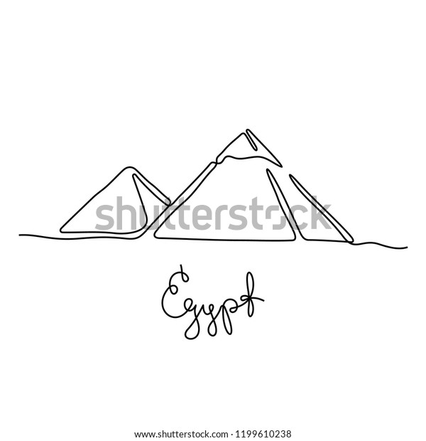 Pyramids Giza Egypt Continuous Line Drawing Stock Vector (Royalty Free ...