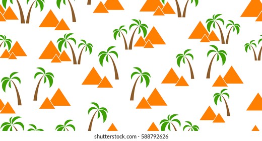 Pyramids Seamless Isolated On White Background Stock Vector (Royalty ...