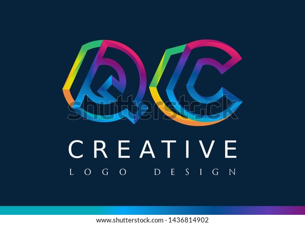 Q C Logo Qc Letter Design Stock Vector (Royalty Free) 1436814902 ...