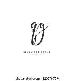 Q G Qg Initial Letter Handwriting Stock Vector (Royalty Free ...