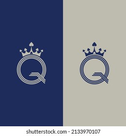 Q Letter Queen Crown Icon Vector Stock Vector (Royalty Free) 2133970107
