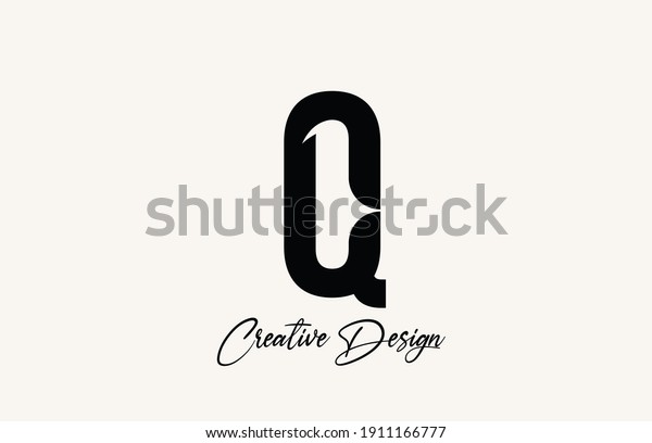 Q Simple Black White Alphabet Letter Stock Vector (Royalty Free ...