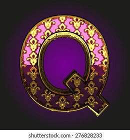 G Vector Violet Letter Gold Stock Vector (Royalty Free) 276828185