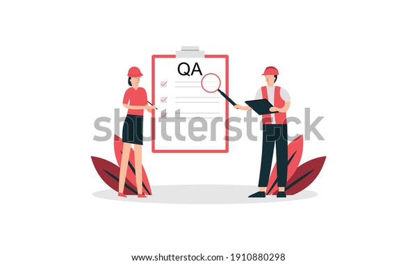 Qa Engineers Concept Illustration Quality Control Stock Vector (Royalty ...
