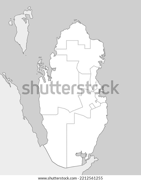 Qatar Administrative Divisions Map Illustration No Stock Vector ...