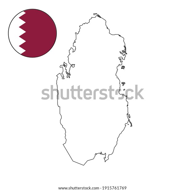 Qatar Country Vector Map Outline On Stock Vector (Royalty Free ...
