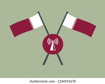 Qatar Emblem Telecommunications Network Stock Vector (Royalty Free ...