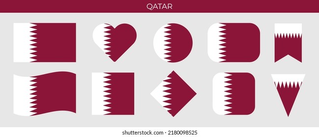 Qatar Flag Set Vector Illustration Isolated Stock Vector (Royalty Free ...