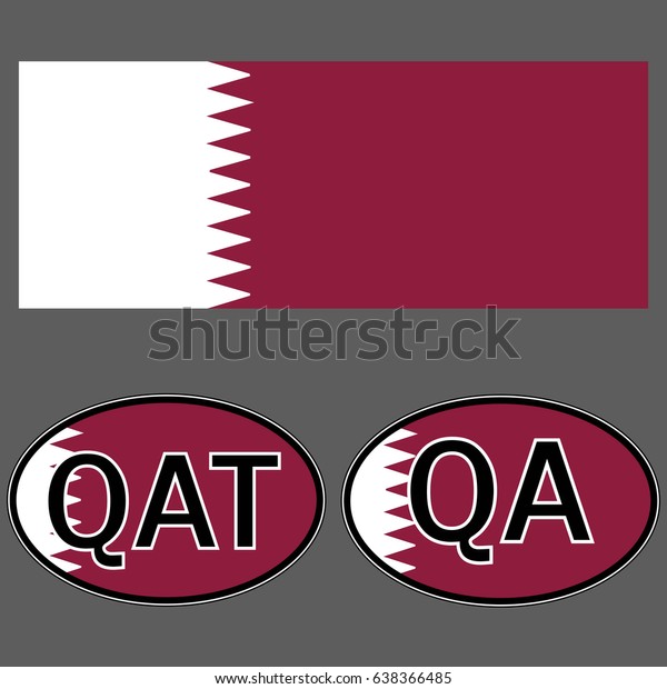 Qatar Flag Sticker On Car Acronym: vector de stock (libre de regalías ...