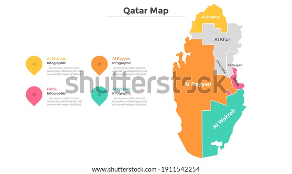 Qatar Map Divided Into Federal States Stock Vector (Royalty Free ...