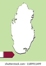 Vector Cartoon Qatar Map Icon Comic Stock Vector (Royalty Free ...