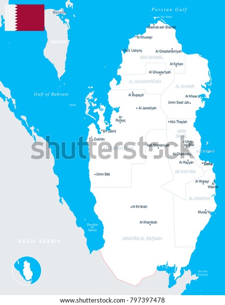 Qatar Map Flag High Detailed Vector Stock Vector (Royalty Free ...