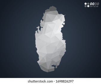 Qatar Map Grey Polygon Red Triangle Stock Vector (Royalty Free ...