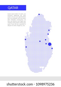 Qatar Map Infographics Background Blue Grid Stock Vector (Royalty Free ...