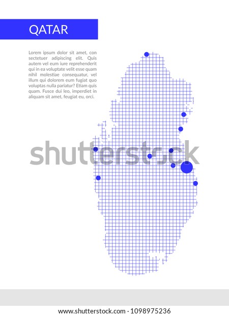 Qatar Map Infographics Background Blue Grid Stock Vector (Royalty Free ...
