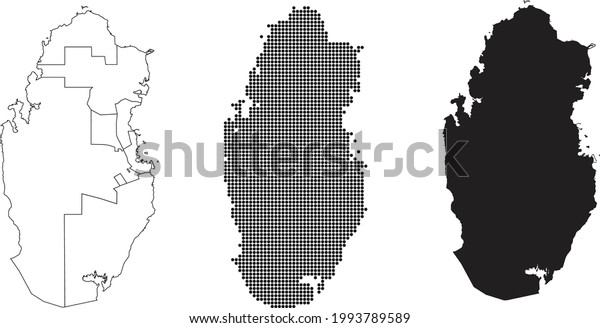 Qatar Map Isolated On White Background Stock Vector (Royalty Free ...