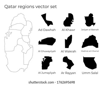 Qatar Map Shapes Regions Blank Vector Stock Vector (Royalty Free ...