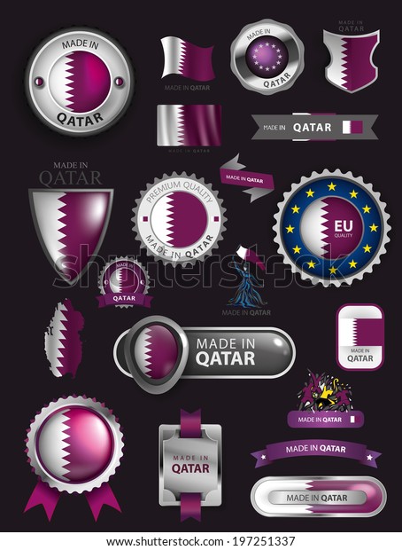 Qatar Seal Doha Icon Flag Vector: vector de stock (libre de regalías ...