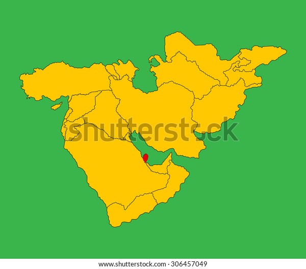 Qatar Vector Map Silhouette Illustration Isolated: เวกเตอร์สต็อก (ปลอด ...