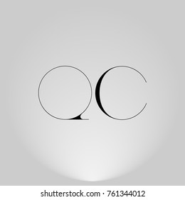 Qc Black Thin Minimalist Logo Design 스톡 벡터(로열티 프리) 761344012 | Shutterstock