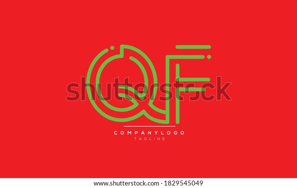 Qf Abstract Initials Text Logo Design Stock Vector (Royalty Free ...