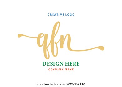 Qfn Lettering Logo Simple Easy Understand Stock Vector (Royalty Free ...