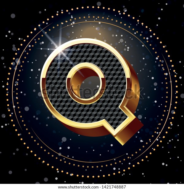 Qgold Alphabet Lighting Background Stock Vector (Royalty Free ...