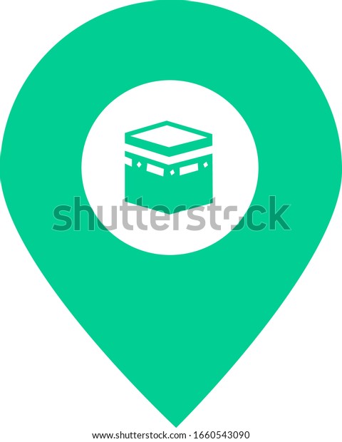 Qibla Map Pin Muslim Prayer Direction Stock Vector (Royalty Free ...