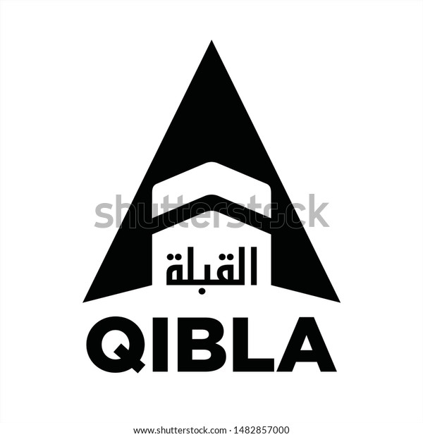 Qibla Sign Design Arabic Text Translation Stock Vector (Royalty Free ...