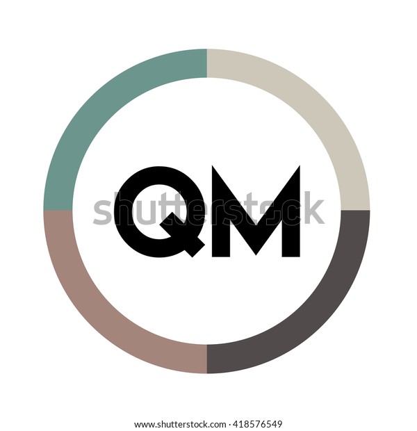 Qm Letters Four Colors Abstract Background Stock Vector (Royalty Free ...