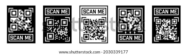 Marco de código QR. La plantilla me escanea código Qr para smartphone ...