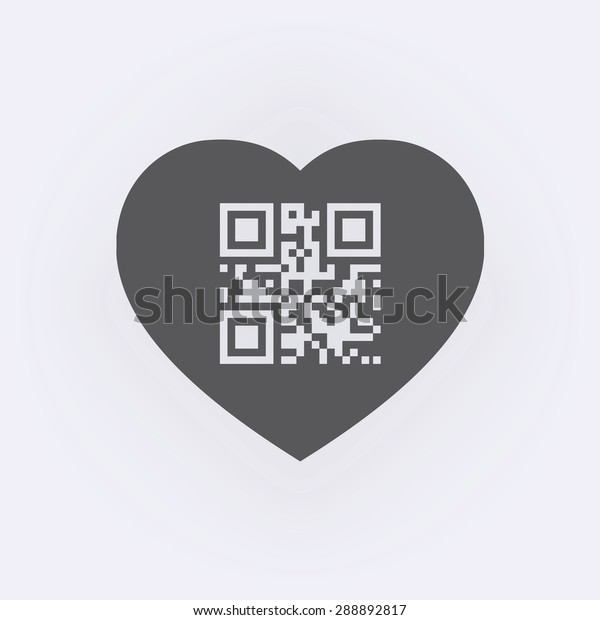 Qr Code Icon Heart Stock Vector (Royalty Free) 288892817 | Shutterstock