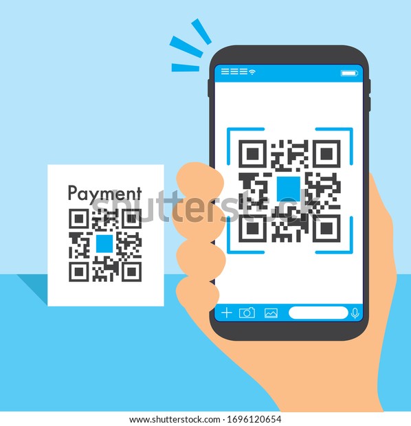 Qr Code Payment Online Shopping Cashless Stock Vector (Royalty Free ...