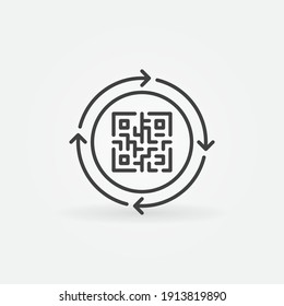 Qr Code Round Arrows Outline Vector Stock Vector (Royalty Free ...