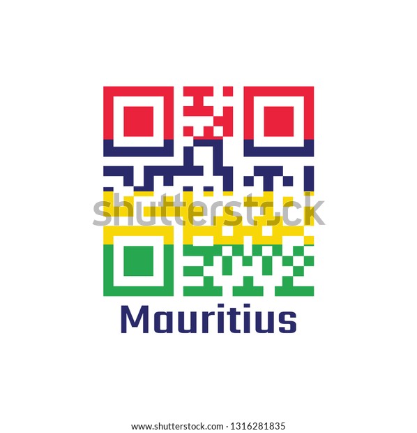 Qr Code Set Color Mauritius Flag Stock Vector (Royalty Free) 1316281835 ...